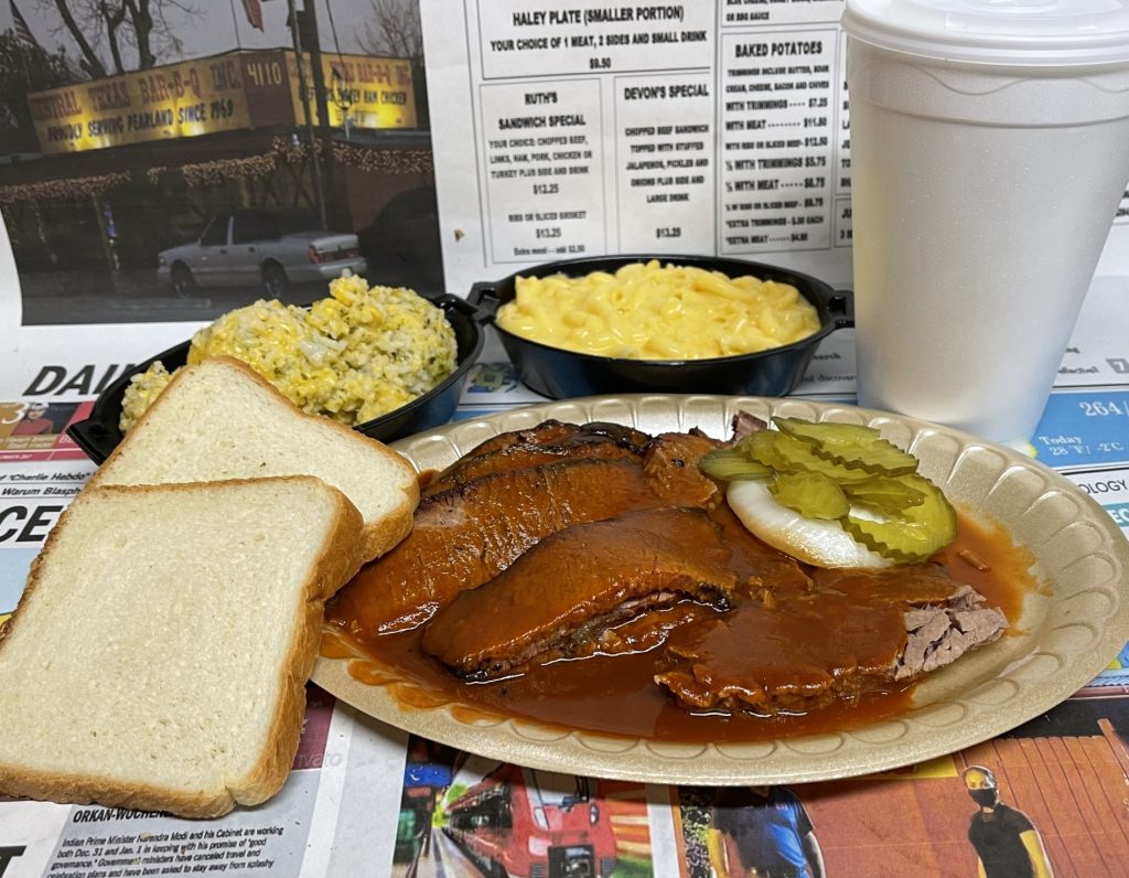 1 Meat Dinner Plate (Large Portion) – Central Texas BBQ A Pearland ...